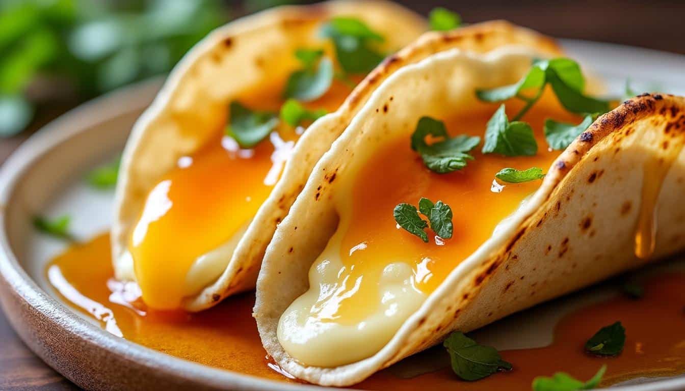 Tacos savoureux au fromage crémeux et miel